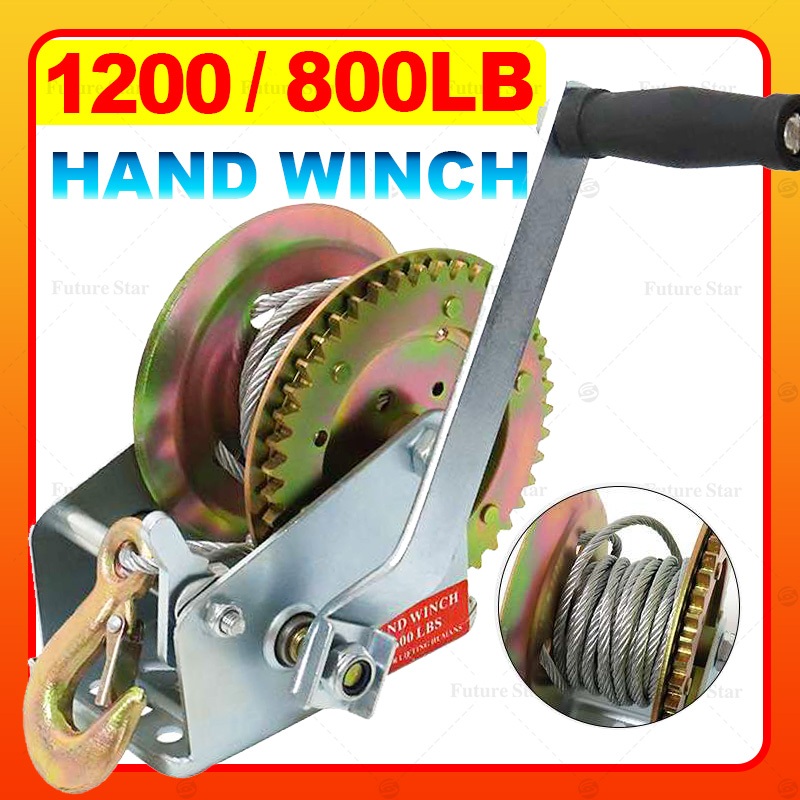 Jual Wire Rope Hand Winch / 800lbs 1200lbs Boat Crank Winch / Katrol ...
