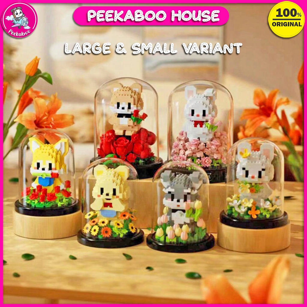 Jual Bricks Nano Block Mainan Edukatif Hewan In Flower Glass Mini Toy ...