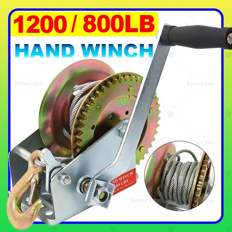 Jual Wire Rope Hand Winch / 800lbs 1200lbs Boat Crank Winch / Katrol ...