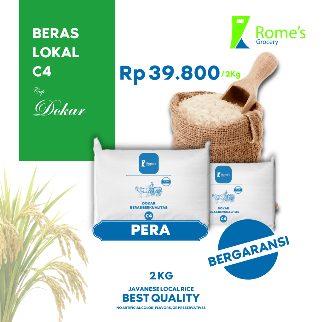 Jual Beras Lokal (Pera) | 2 Kg I Fresh I Bergaransi I Romes Grocery ...