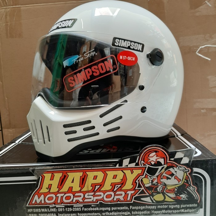 Jual Helm Simpson M30 WHITE DOT Original USA | Shopee Indonesia