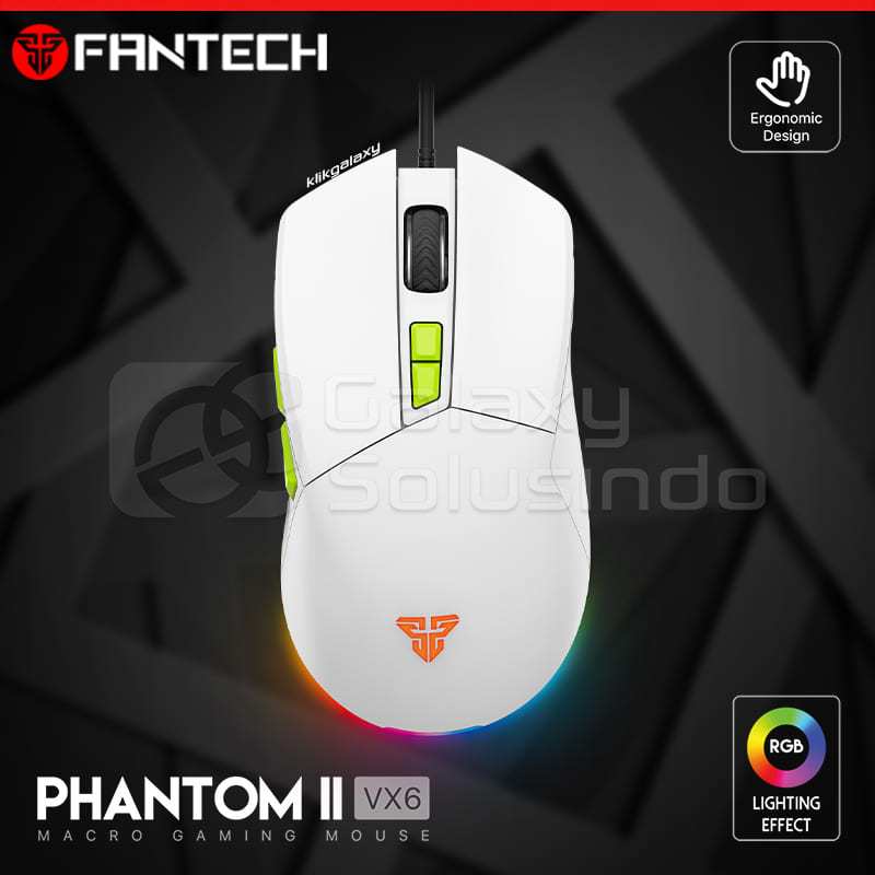 Jual Fantech PHANTOM II VX6 RGB Gaming Mouse - White | Shopee Indonesia