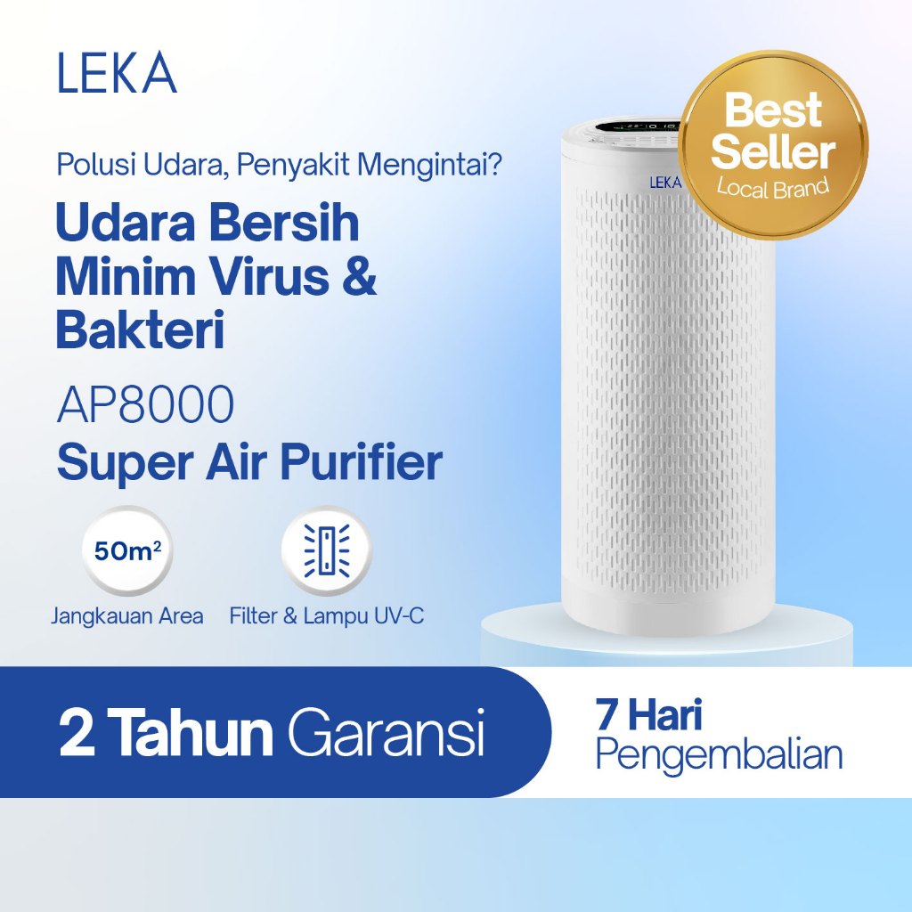 Jual LEKA - AP8000 Super Air Purifier - HEPA13 UV-C Ion Negatif ...