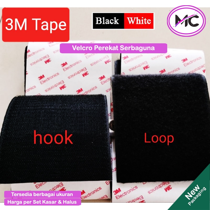 Jual Double Tape Velcro 3M Super Adhesive Electronics Velcro Tape Serbaguna Hook Loop 2 Sisi ...
