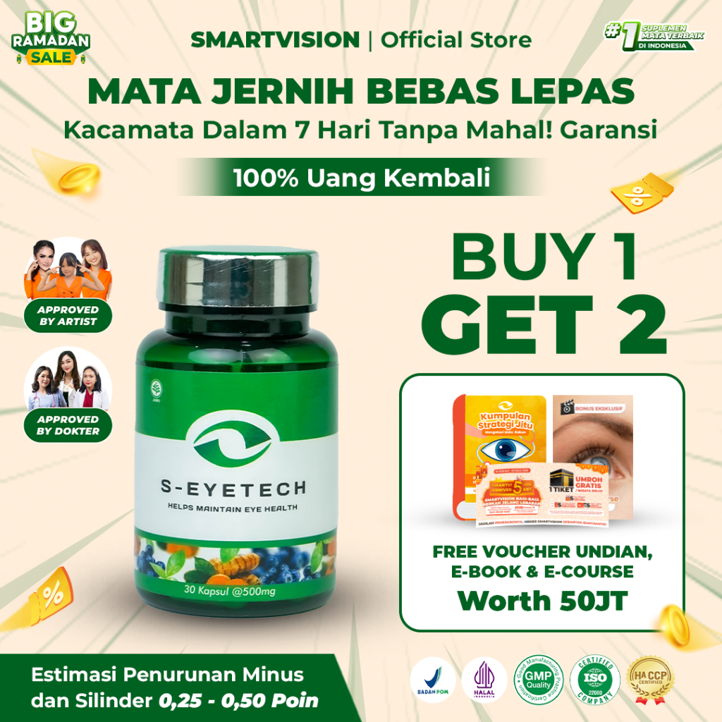 Jual SMART VISION Suplemen Mata Minus & Silinder Terbaik - S-EYETECH 30 ...