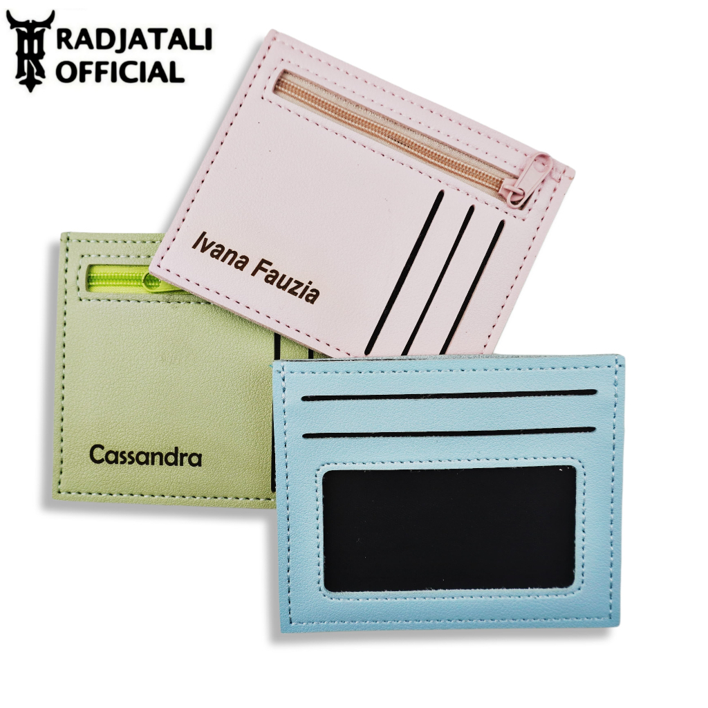 Jual Dompet Kartu Custom Nama Grafir / Wallet Card Holder Leather ...