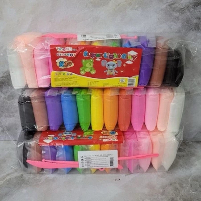 Jual Magic Clay - Polymer Clay Play Doh Import 12 Warna - Plastisin ...