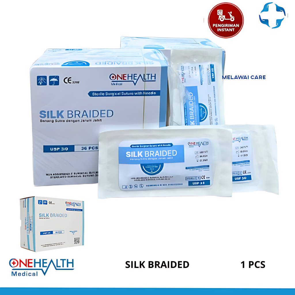 Jual Benang Jahit Surgical silk Braided sutures Sutra Bedah Steril With ...