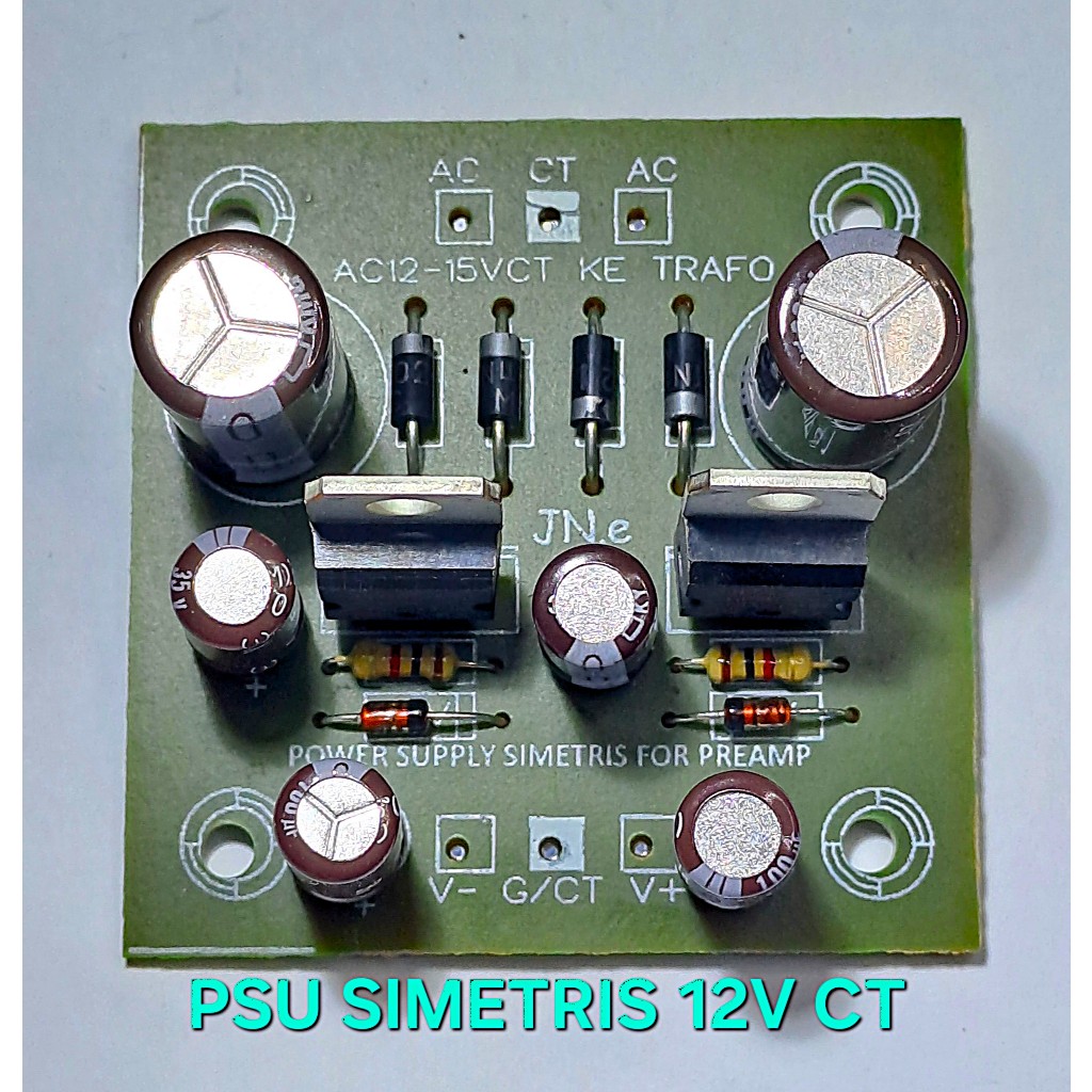 Jual KIT POWER SUPPLY SIMETRIS 12V CT DENGAN TRANSISTOR TIP41-TIP42 ...
