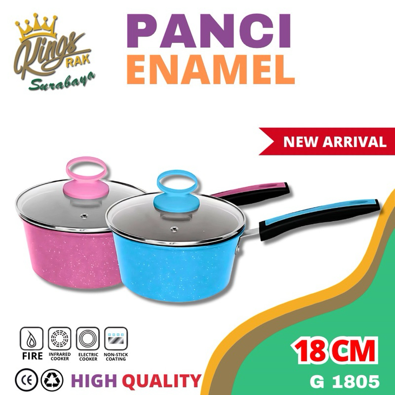 Jual Panci Susu Enamel Warna Sauce Milk Pan Enamel 18 CM Anti Lengket ...