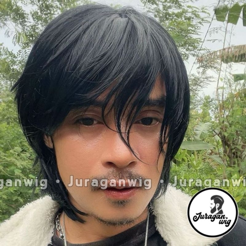 Jual Wig Pria dewasa rambut palsu mullet medium hitam natural | Shopee ...