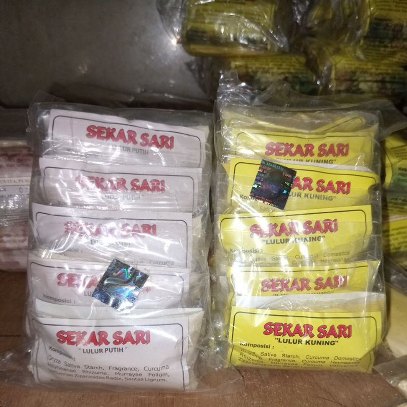 Jual Lulur kuning dan putih Asli keraton sekar sari kemasan slop isi ...