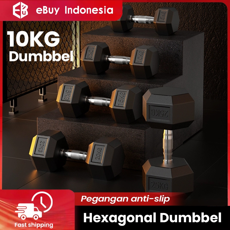 Jual 10 Kg Hex Rubber Dumbbell Dumbbell set /2.5kg 5KG 7.5KG 10KG 12.5KG 15KG peralatan fitness ...