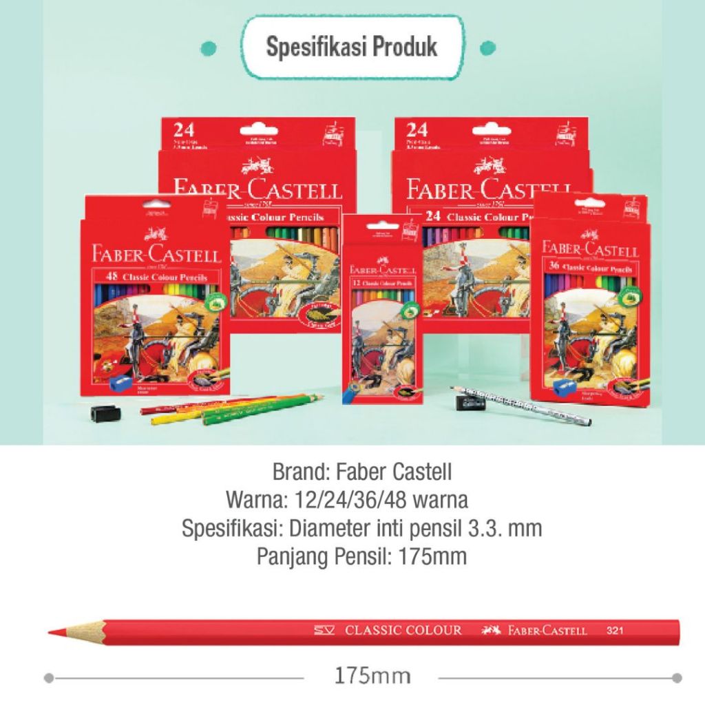 Jual Faber-Castell Pensil Warna Color Pencils Classic Color | Shopee ...