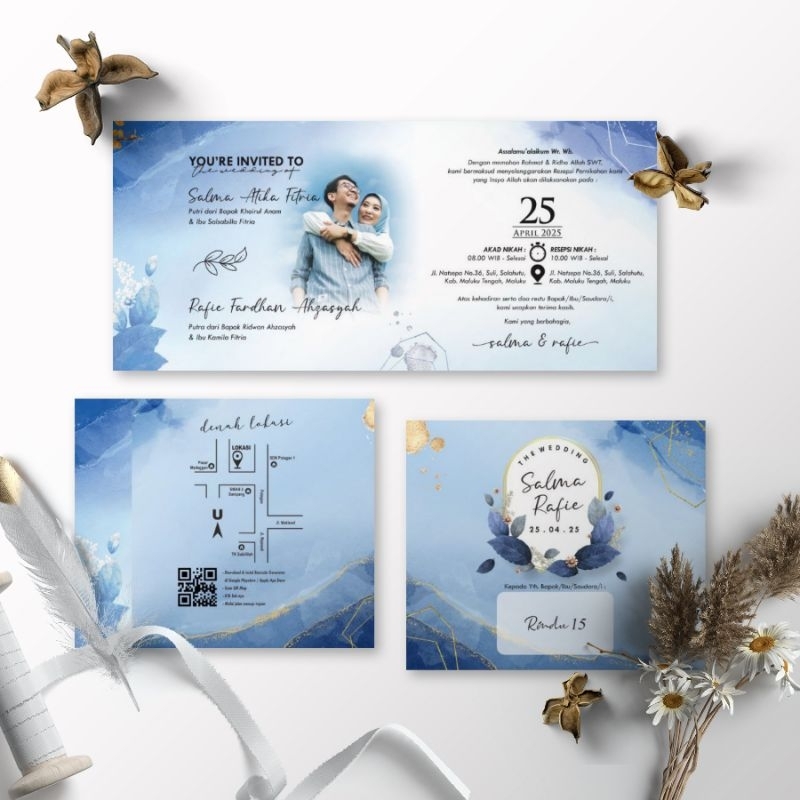 Jual Undangan Pernikahan Murah Desain Full Color Bahan BriefCard 150gsm ...