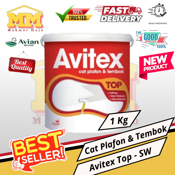 Jual Cat Plafon dan Tembok Avitex Top 1 Kg Super White Putih | Shopee Indonesia