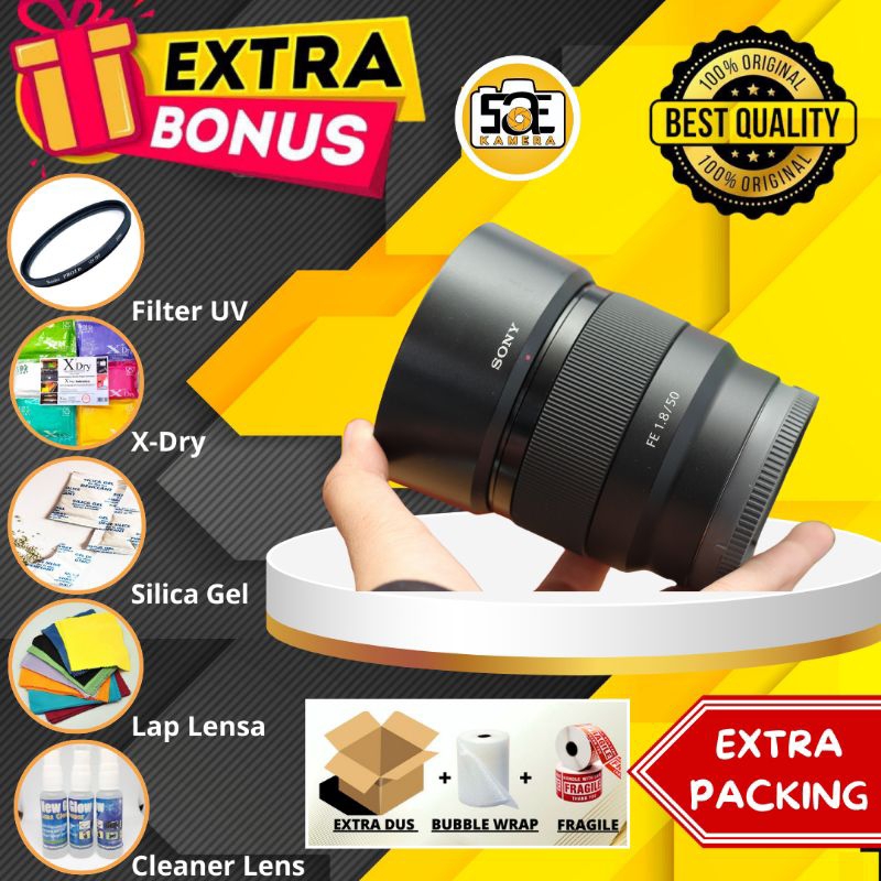 Jual lensa fix Sony FE 50mm f1.8 siap pakai full frame | Shopee Indonesia