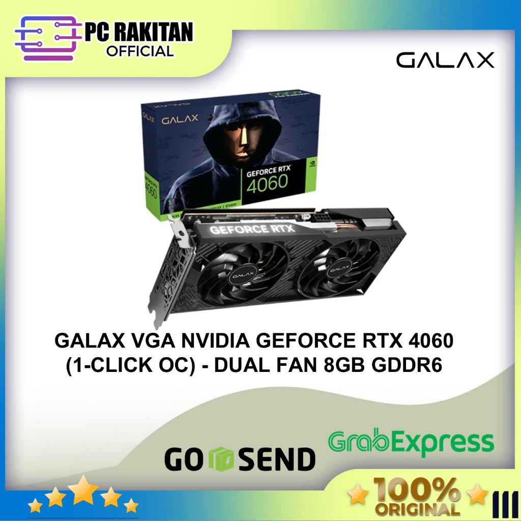 Jual GALAX VGA NVIDIA GEFORCE RTX 4060 (1-CLICK OC) - DUAL FAN 8GB ...