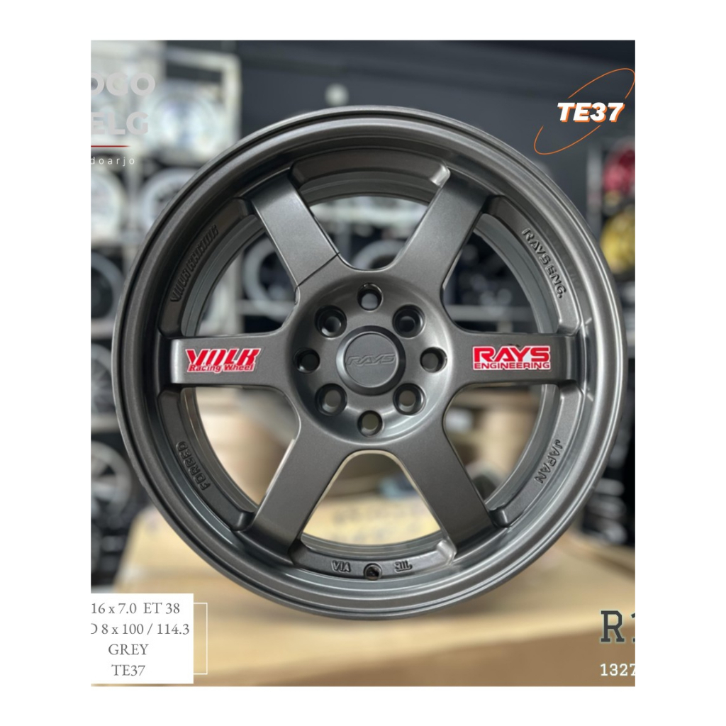Jual Velg Mobil R16 TE37 Gun Metal PCD 8X100/114,3 Lebar7 ET38 Ring 16 ...