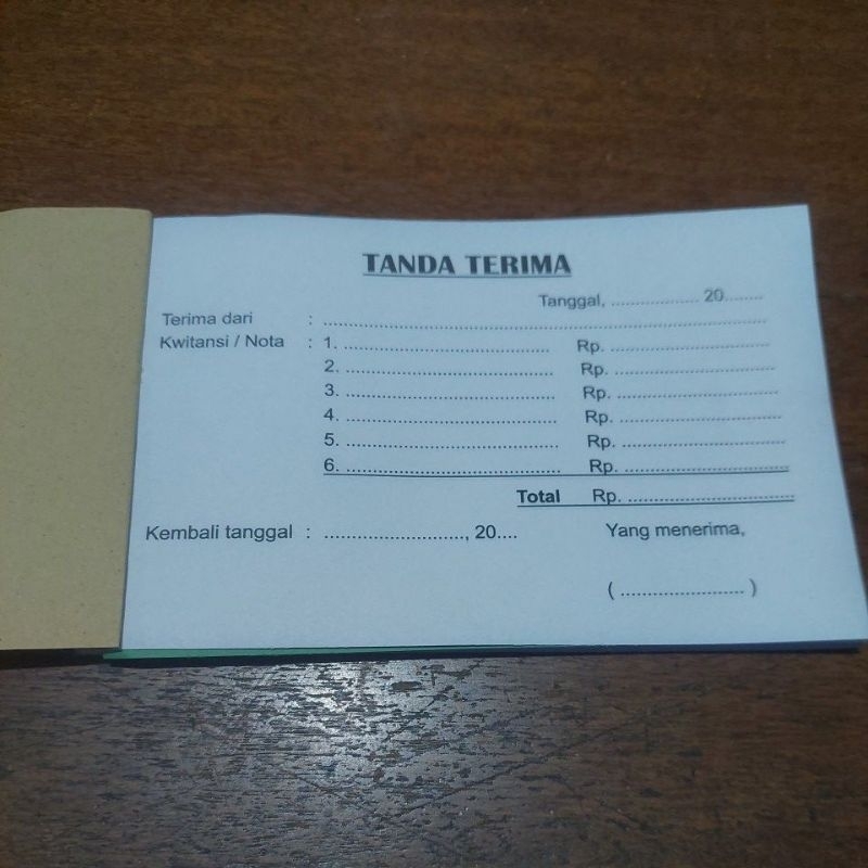 Jual [PCS] TANDA TERIMA UANG 2 PLY / TANDA TERIMA RUPIAH 2 PLY / TANDA ...