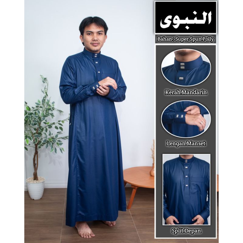 Jual Jubah An-nabawi Manset (Kancing Premium)/ gamis pria polos manset ...