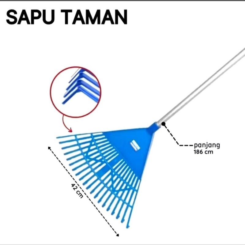 Jual sapu taman daun besar garden broom garuk sampah tidak pake gagang ...