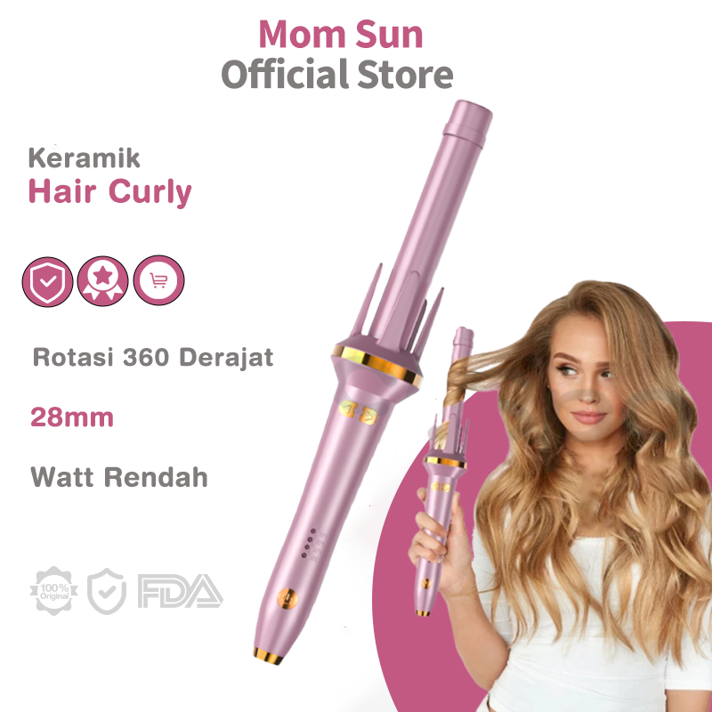 Jual Mom Sun Catokan Curly Otomatis 28mm Ceramics Curly Rambut Alat ...
