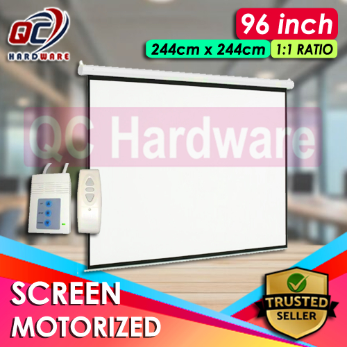 Jual Layar Proyektor Motorized 96 inch - Screen Projector Remote ...