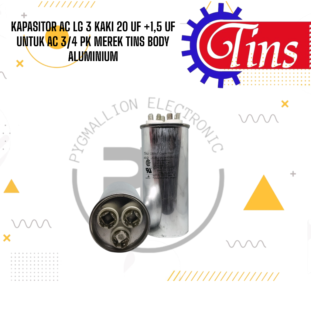 Jual KAPASITOR AC LG 3 KAKI 20 UF +1,5 UF UNTUK AC 3/4 PK MEREK TINS BODY ALUMINIUM | Shopee ...