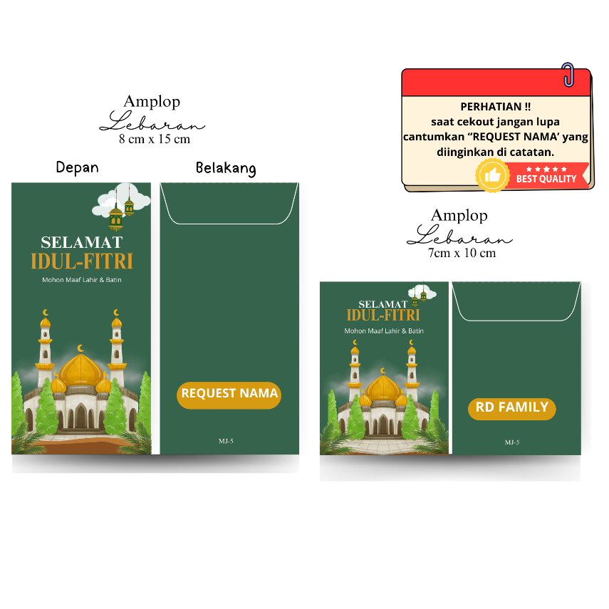 Jual AMPLOP LEBARAN PREMIUM 2025 CUSTOM NAMA I AMPLOP HARI RAYA IDUL ...