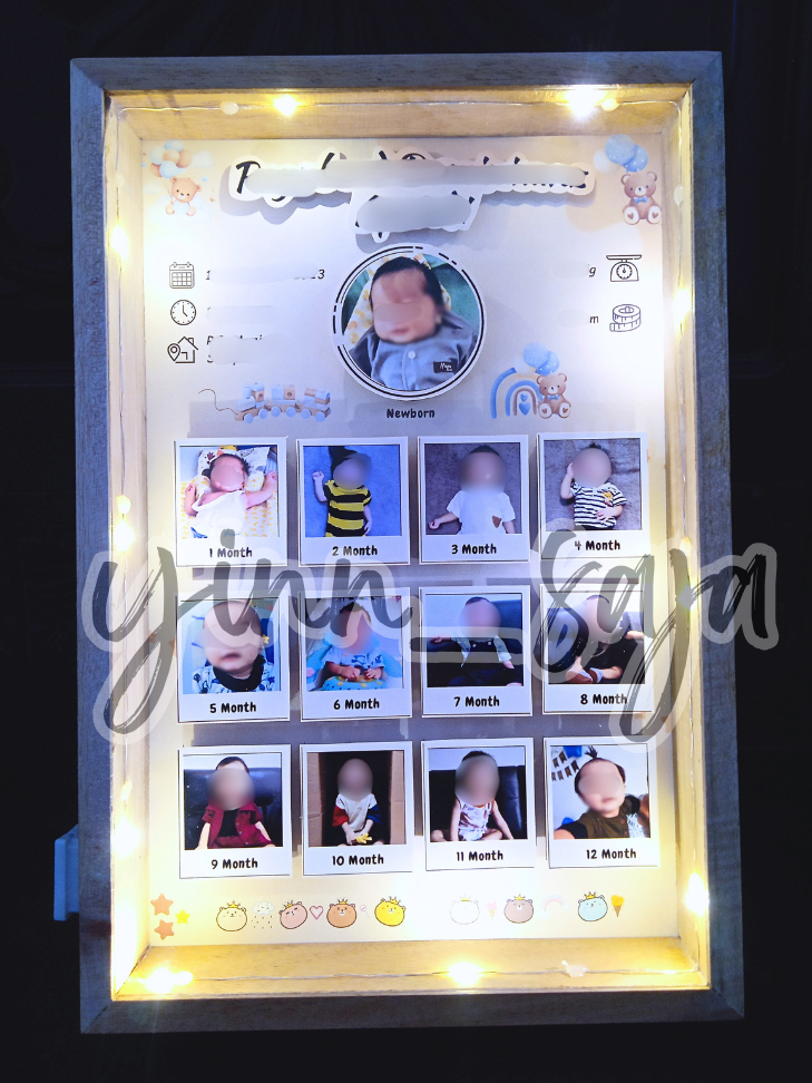 Jual Frame Pop 3D Milestone Baby Custom Pajangan Dinding First Year ...