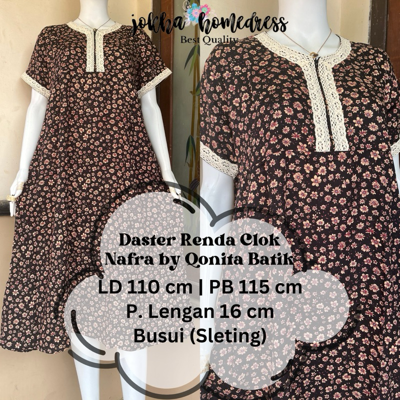 Jual Daster Busui Clok Renda Nafra by Qonita Batik Pekalongan | Shopee ...
