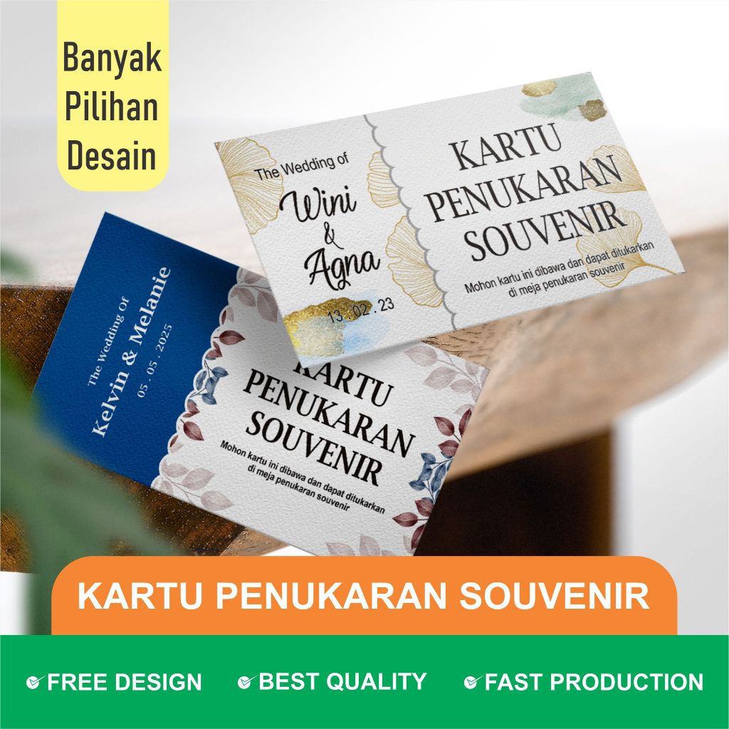 Jual Kupon Souvenir | Kartu Penukaran Souvenir pernikahan | Wedding ...