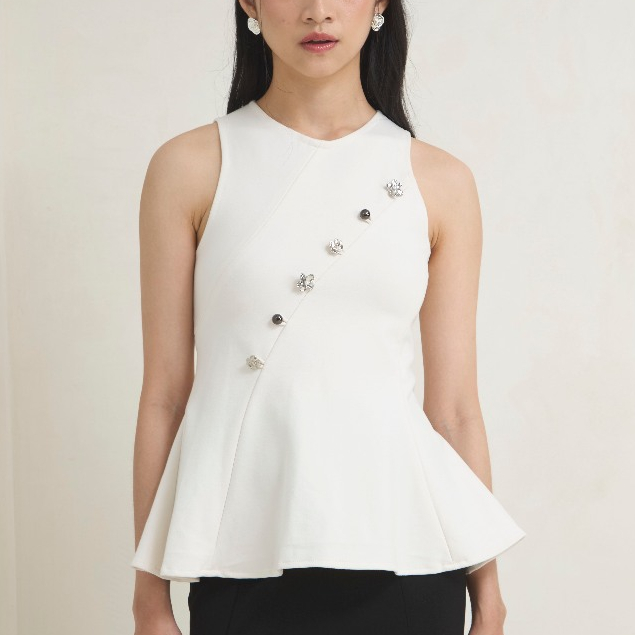 Jual Nine Studio - Laurie Top in Off White (SIZE CHART DI SLIDE FOTO ...