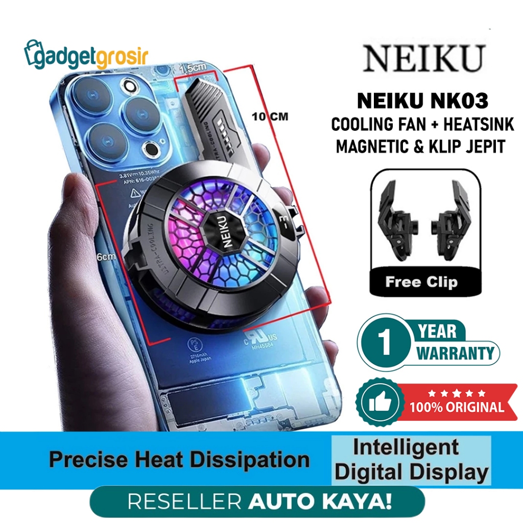 Jual Neiku NK03 Cooling Fan HP With Heatsink Temperatur Display RGB ...