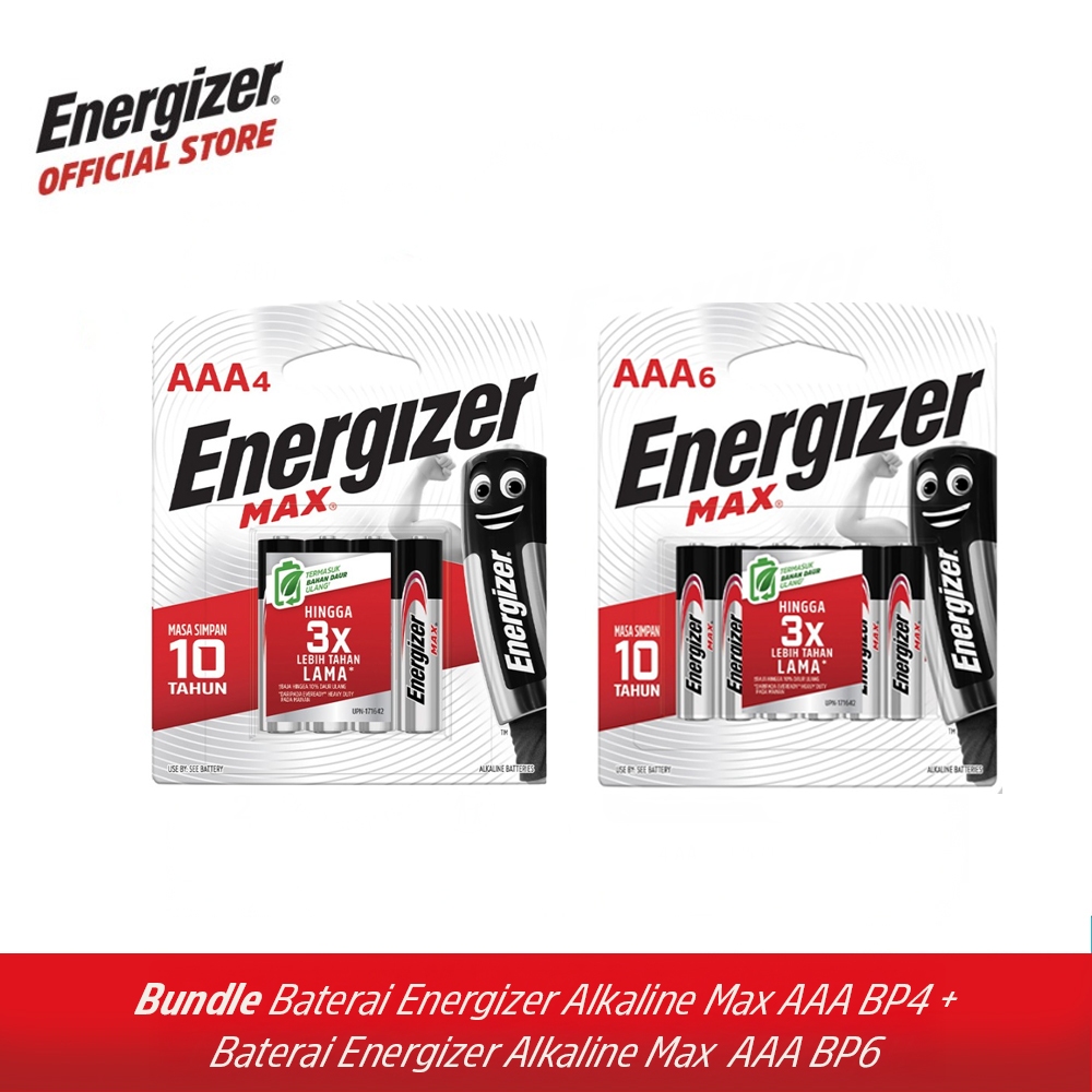 Jual Bundling Baterai ENERGIZER ALKALINE MAX AAA BP4 + Baterai ENERGIZER ALKALINE MAX AAA BP6 ...