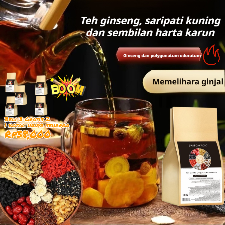 Jual Beli 2 Gratis 1【5g x 30/Bottle】Teh Sembilan Bahan Ginseng/Teh Penguat Ginjal Polygonatum ...