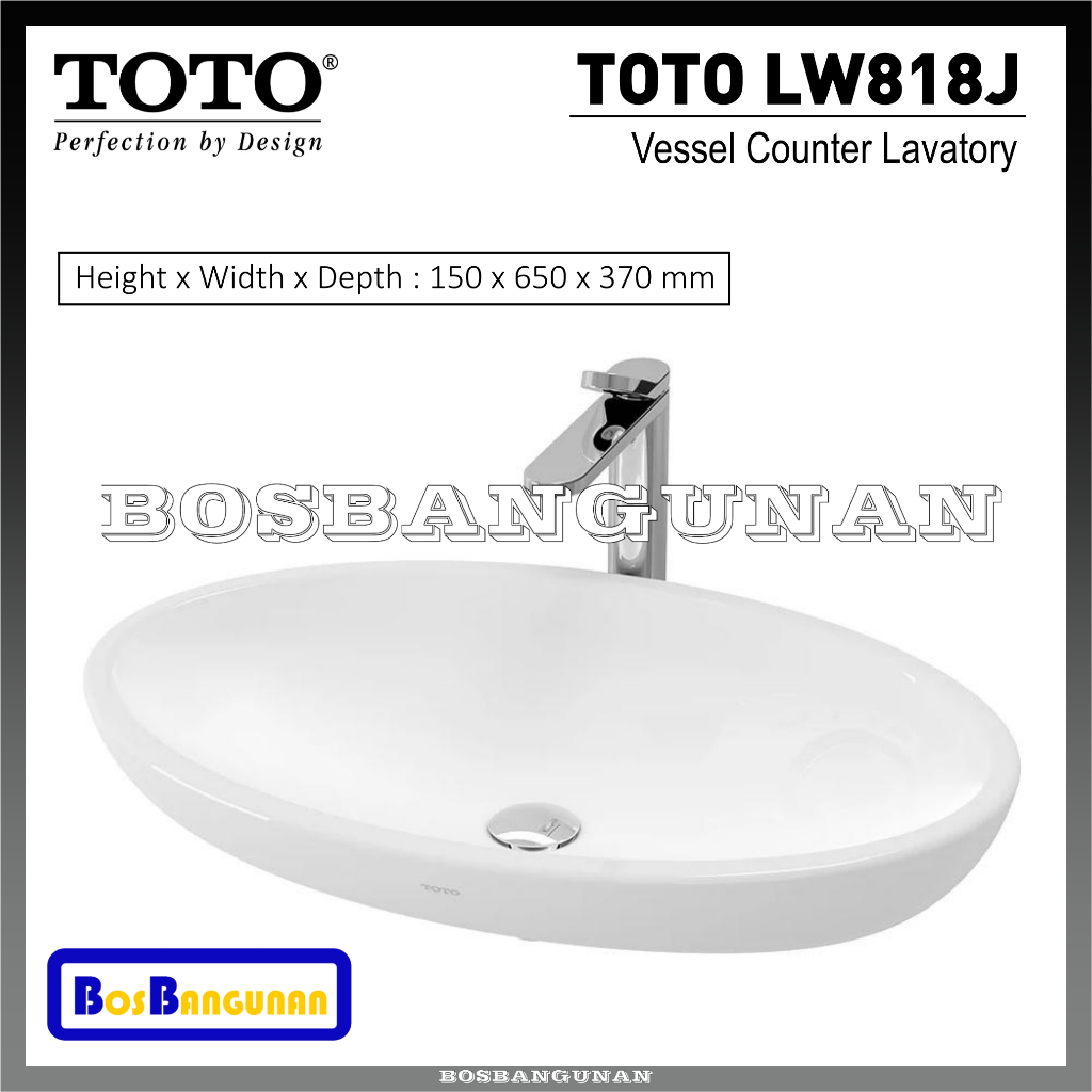 Jual Wastafel TOTO LW 818 J / Wastafel TOTO LW818J / TOTO LW818J Vessel ...