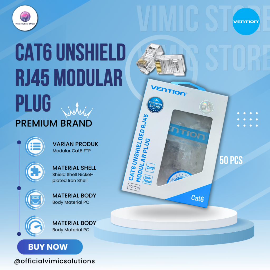 Jual VENTION CAT6 UNSHIELDED RJ45 MODULAR PLUG | Shopee Indonesia