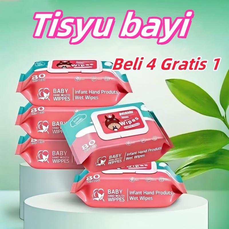Jual [Beli 4 gratis 1] Tisu basah bayi 5 pack lembar tisu lembut tisu ...