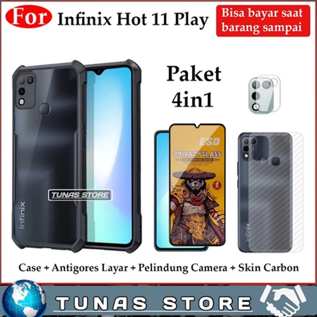 Jual 4In1 Case Infinix Hot 11 10 9 Play 10s Casing Transparant ...