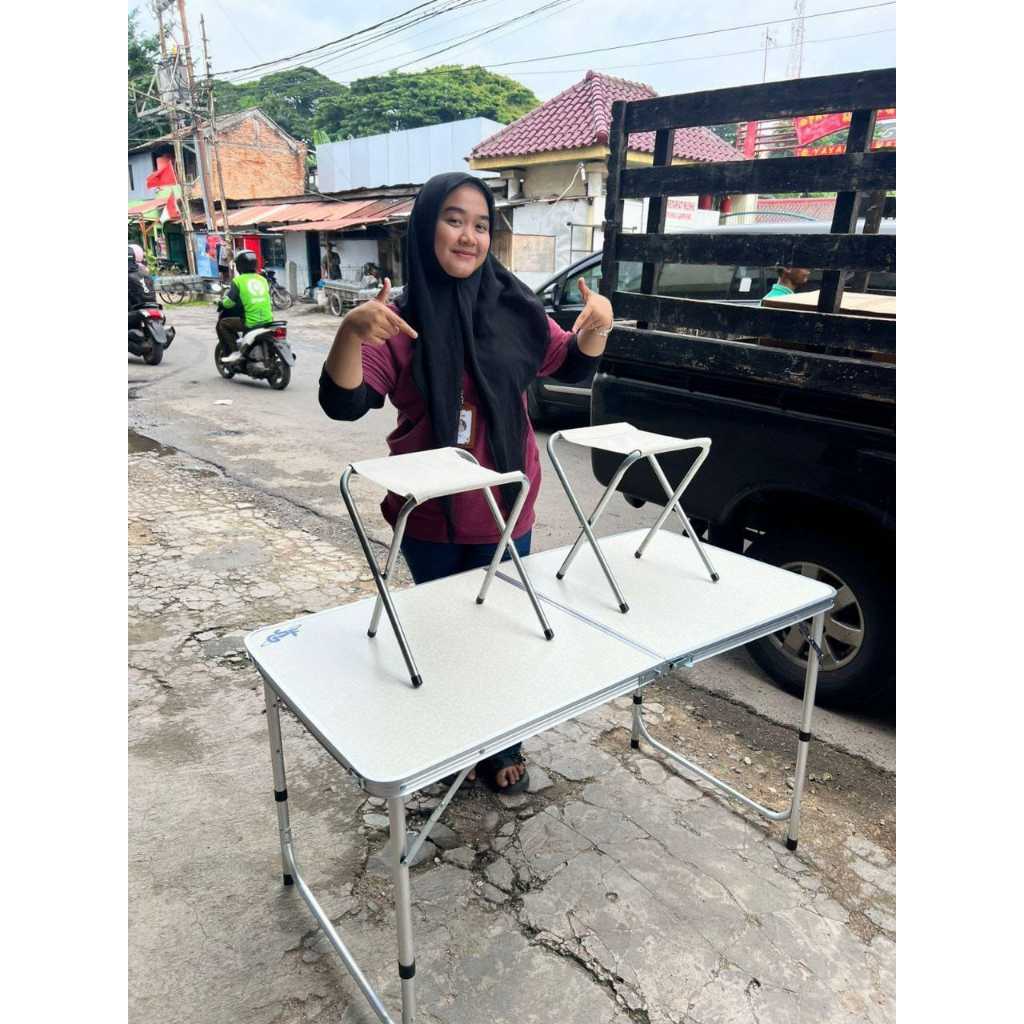 Jual Meja lipat dagang 2 kursi shenar | Shopee Indonesia