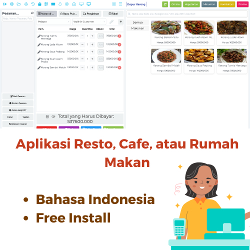 Jual Software Aplikasi Resto Restoran Cafe Bahasa Indonesia PHP CI ...