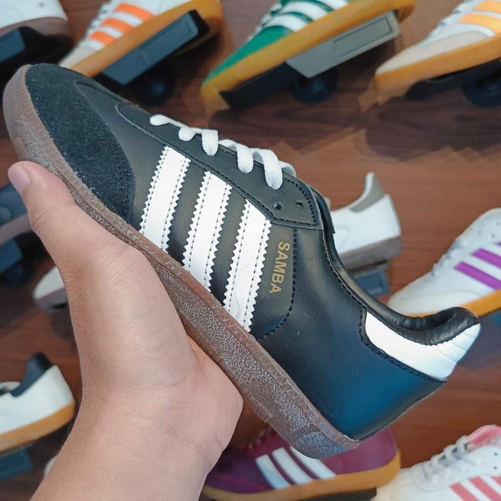Jual Sepatu Samba OG Upper PU Black white | Shopee Indonesia