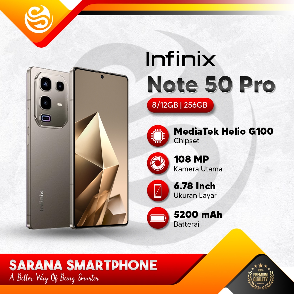Jual Infinix Note 50 Pro (8+8GB/256GB) Garansi Resmi | 5200 mAh | MediaTek Helio G100 ...