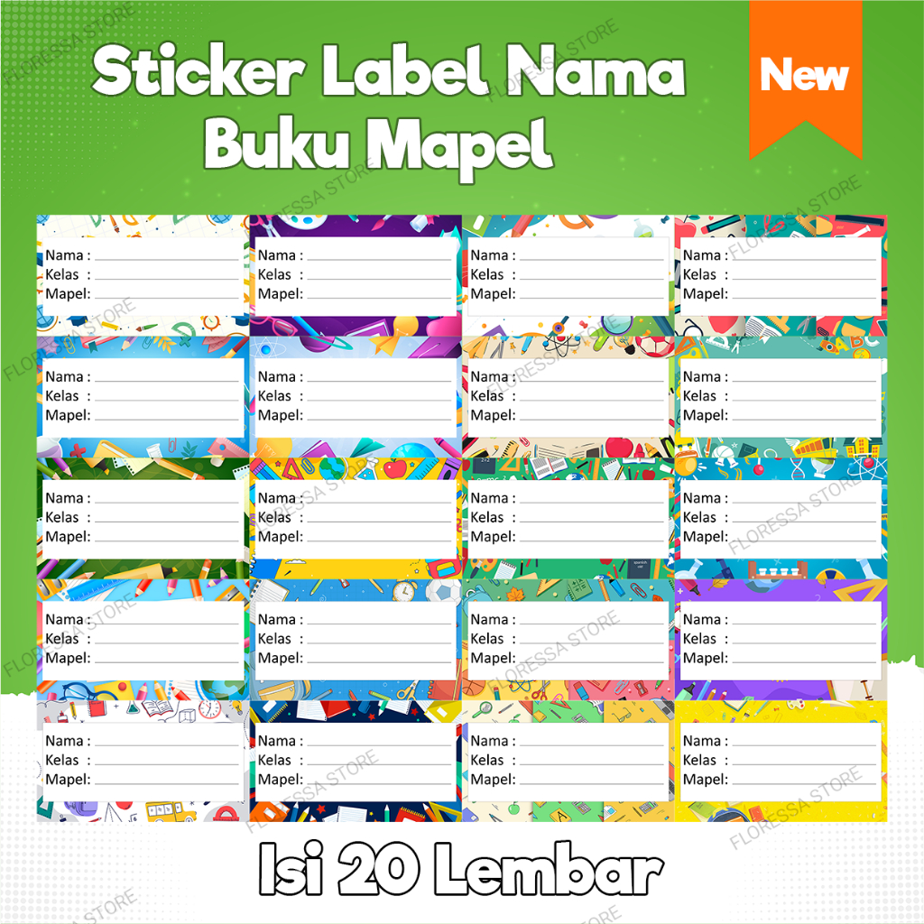 Jual STICKER BUKU MATA PELAJARAN SEKOLAH 20 pcs Sticker Mapel Label ...