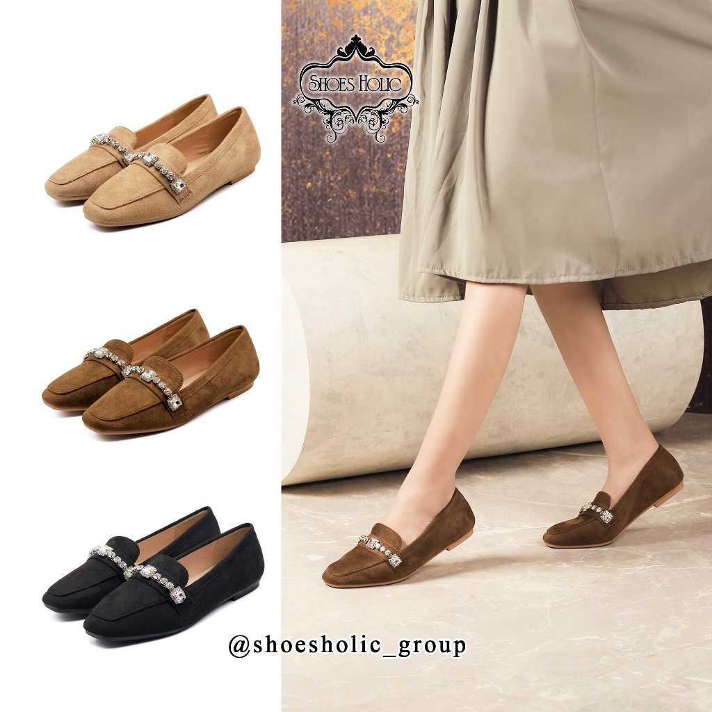 Jual Sepatu Flatshoes Bludru Wanita Import 6018-BK10 (3 Warna) | Shopee ...