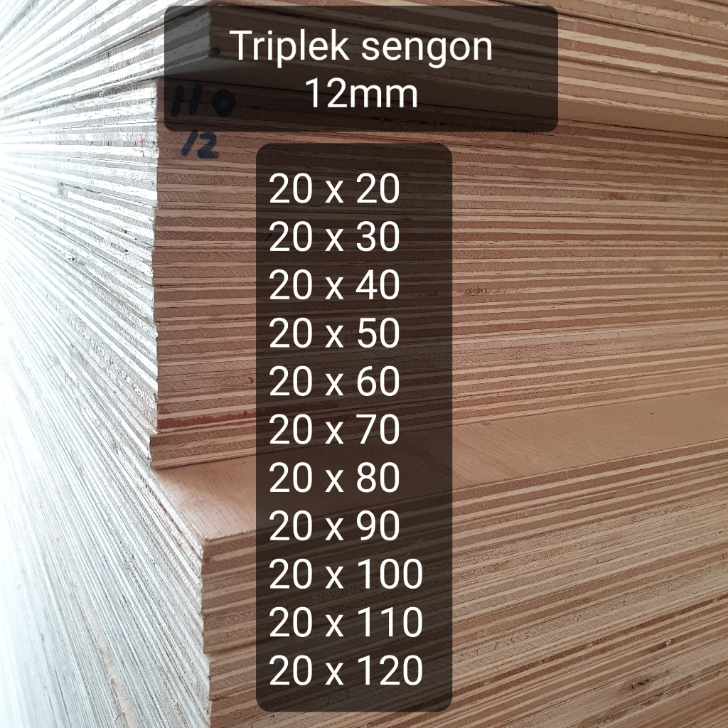 Jual Triplek custom sengon 12mm plywood multiplek halus 2 sisi lebar 20 ...