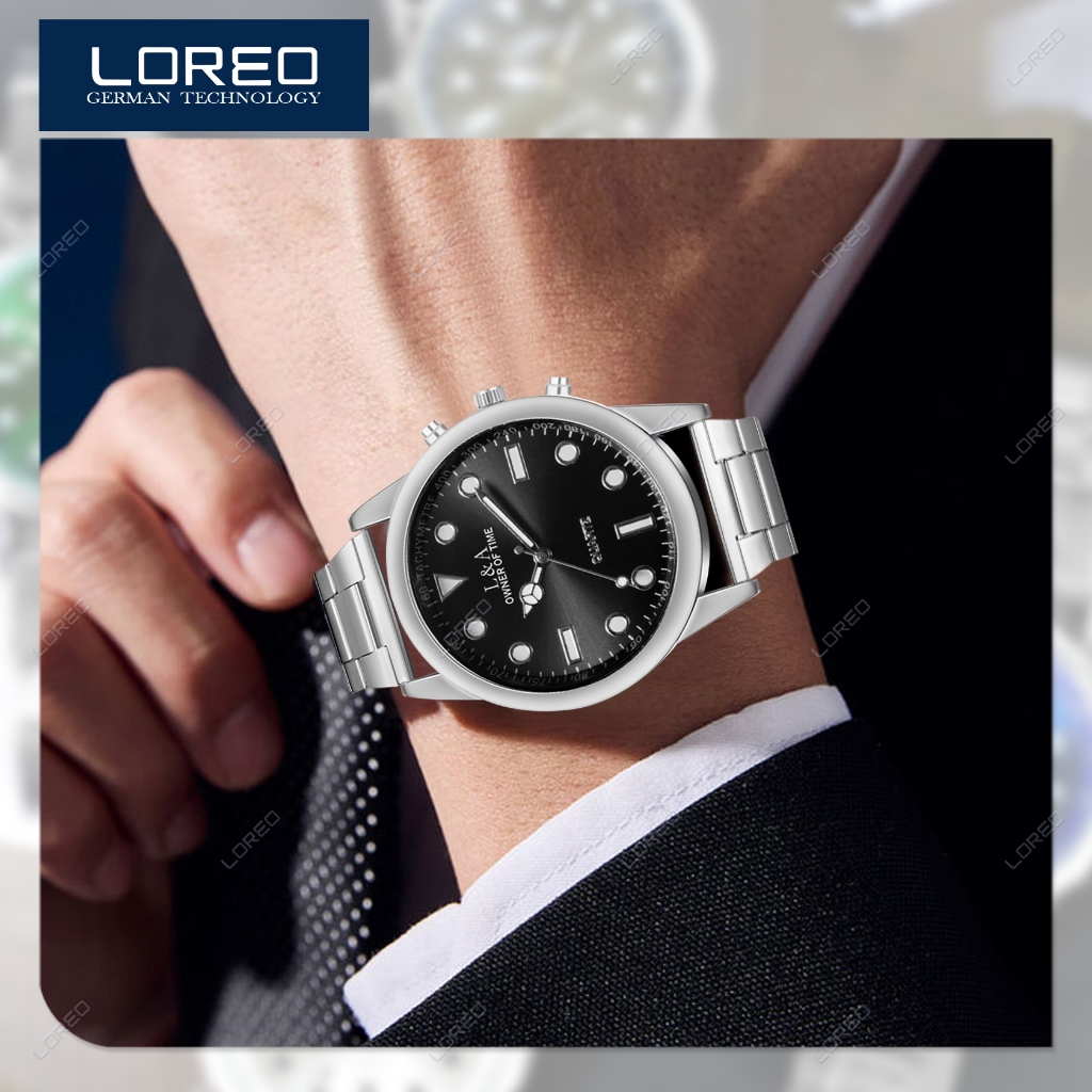 Jual Loreo - Jam Tangan Analog Pria Stainless / Jam Tangan Bisnis Dial ...