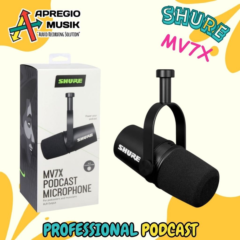 Jual Shure MV7X MV7-X MV7 X Professional Podcast Microphone Mic for ...